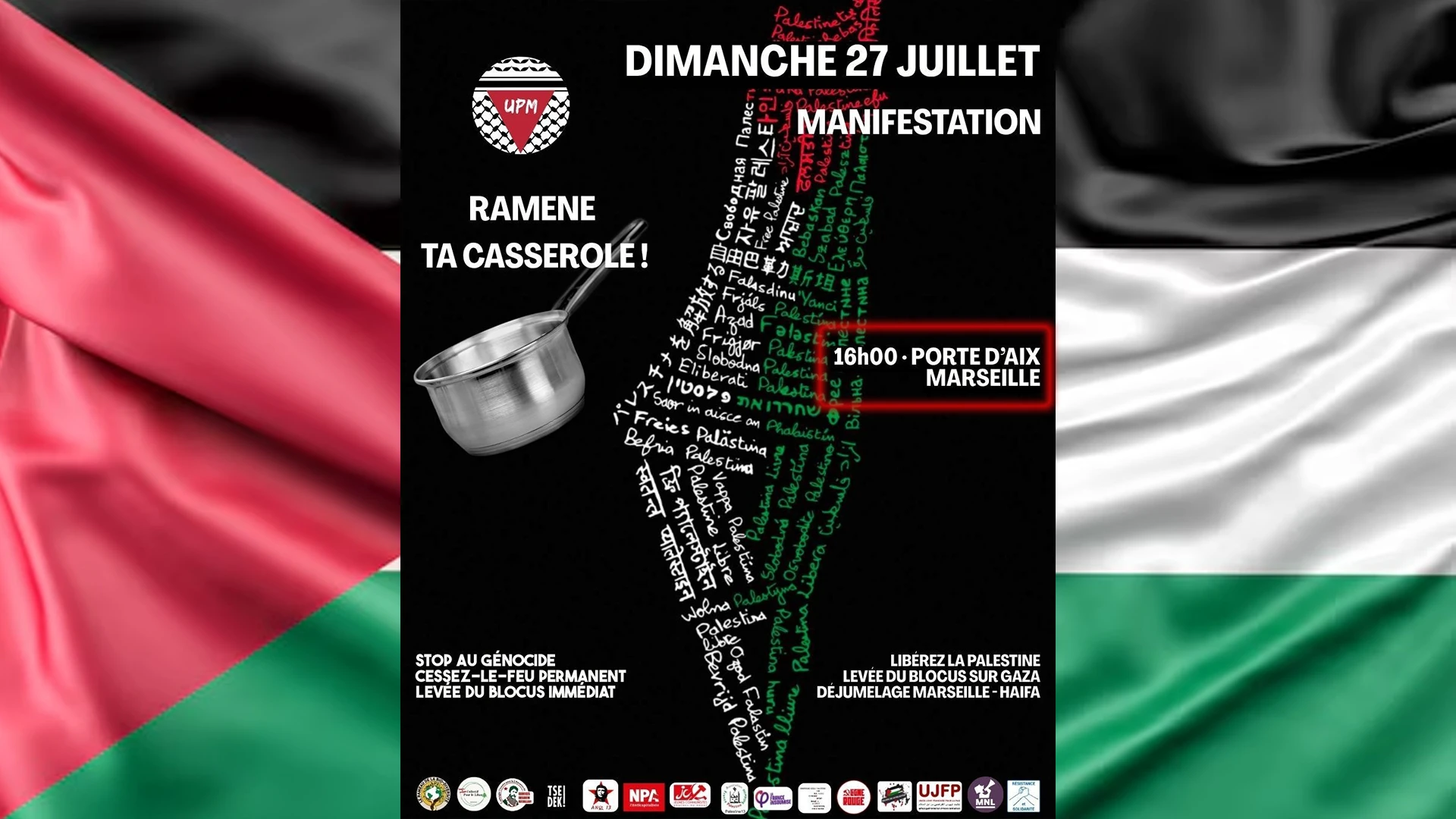 Manif pro Palestine/Gaza à Marseille - 27 juillet 2025, commentée par ...