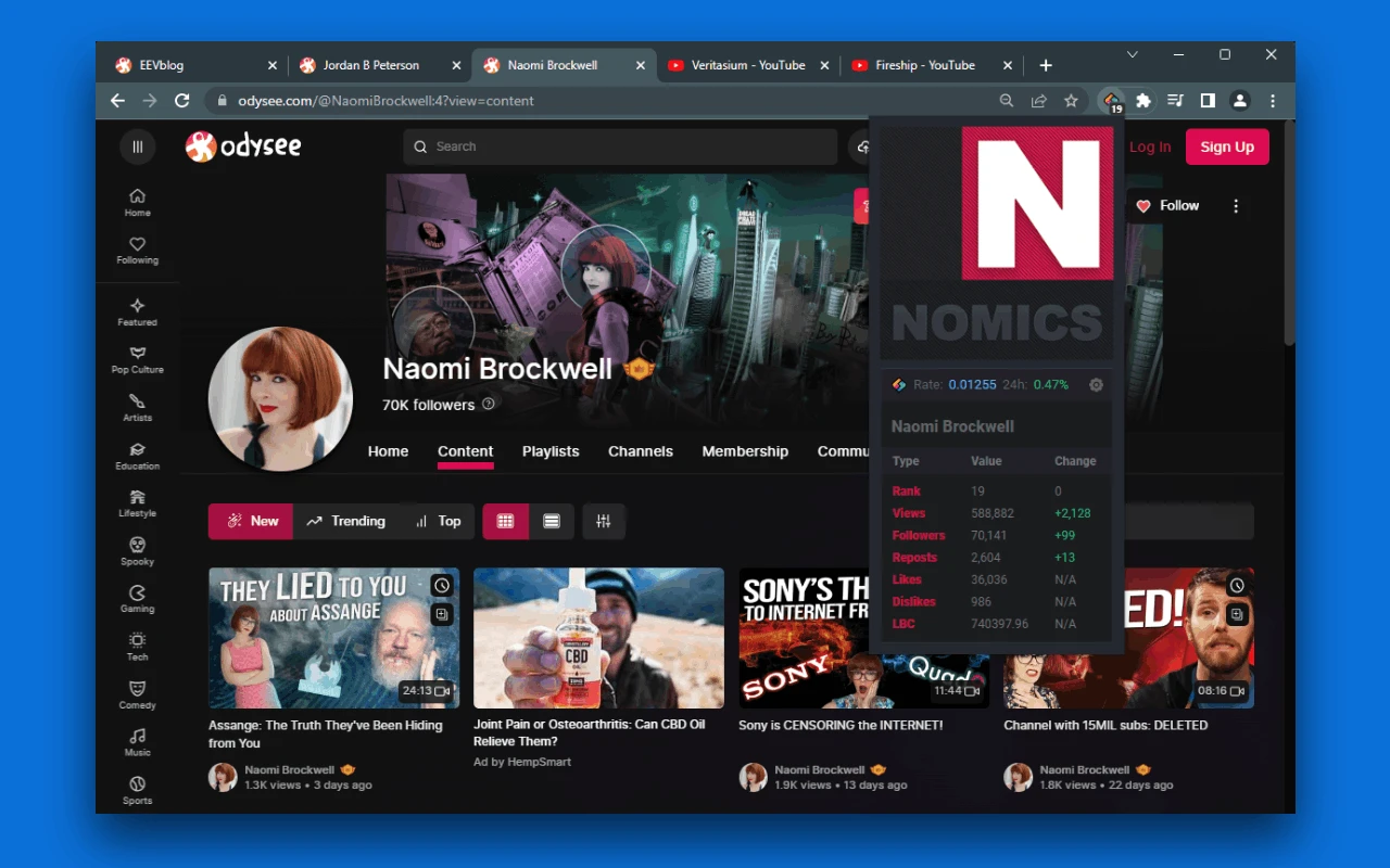 NEW: LBRY-Nomics Chrome Extension