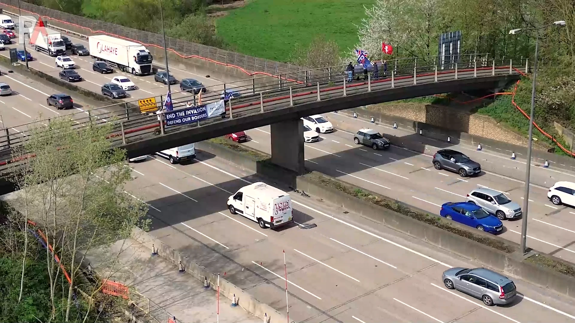 M25 Bridge Banner Drop